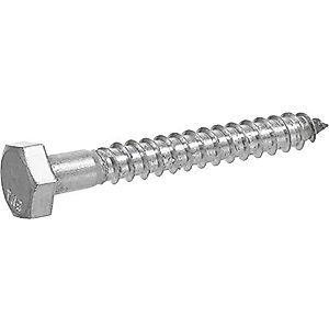 Hillman Stainless Steel 832012 1/4 x 3-Inch Hex Lag Screws, 25-Pack, No Size