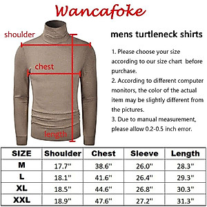 Wancafoke Men's Lightweight Turtleneck Long Sleeve Shirts Slim Fit Thermal Undershirt X-Large Dark Red