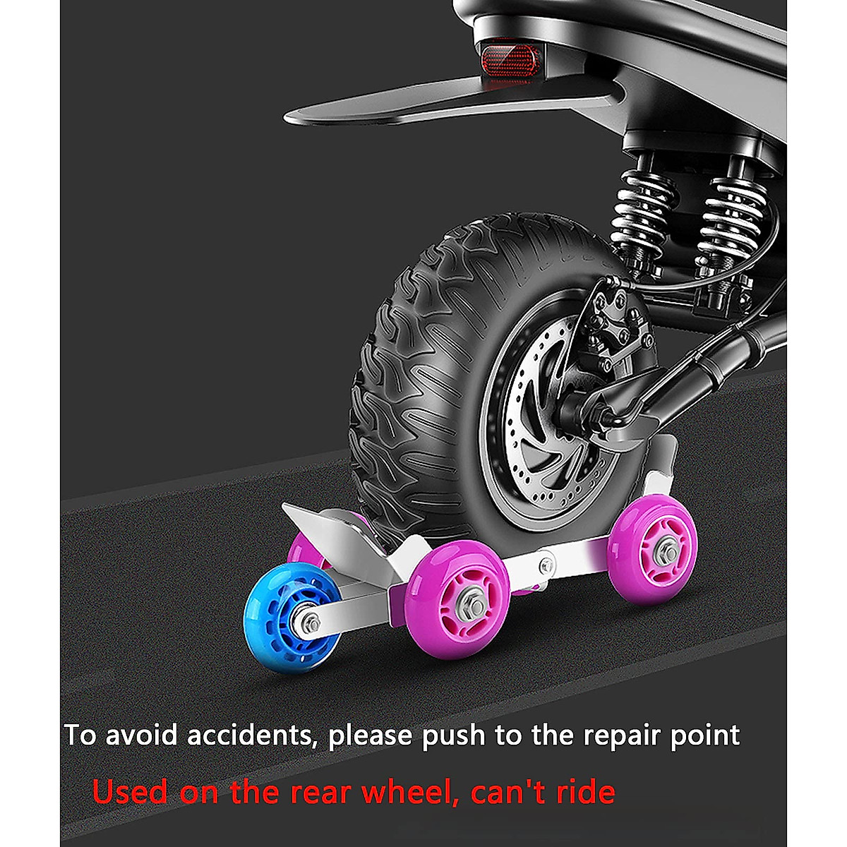 FREEDOH 250kg Foldable Trailer Booster Front and Rear Wheels Can Be Universal Self-Rescue Trailer Flat Tire Trailer for Moped Scooters Electric Vehicle Electric Mobility Scooter
