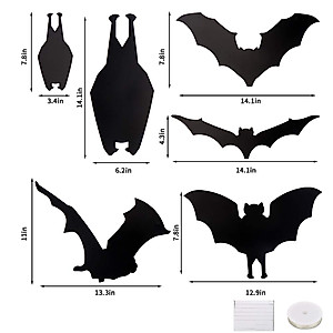 CCINEE Halloween Bat Decoration,Large Hanging Bat Wall Decal Window Door Entryway Sticker for Party Favor Supply,24PCS