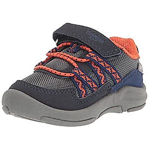 OshKosh B'Gosh Boy's Sevvy Sneaker, Navy/Orange, 4 Toddler