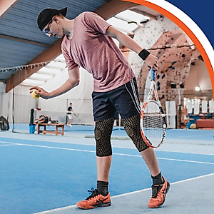 SHENGYADE 2 Pack Copper Knee Braces for Knee Pain Men Women, Copper Compression Knee Sleeve with Patella Gel Pads & Side Stabilizers for Working, Running, Workout, Volleyball, Tennis, Arthritis, ACL,