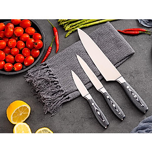 WELLSTAR Pro-Grade 3-Piece Chef Knife Set - Razor-Sharp High-Carbon Steel for Culinary Mastery at Home or Pro Kitchens