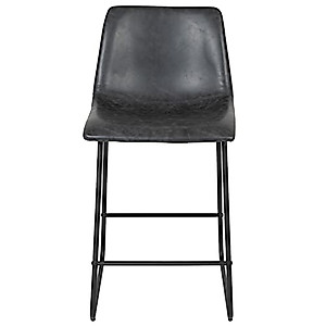 Flash Furniture Reagan 24 inch LeatherSoft Counter Height Barstools in Gray, Set of 2