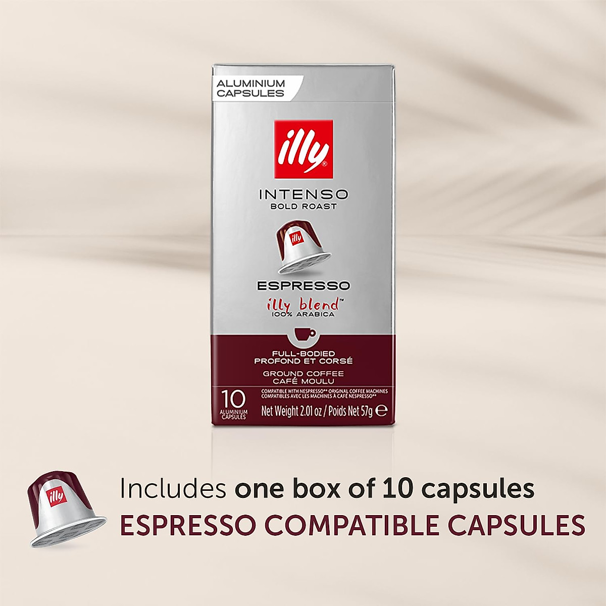 Illy Espresso Nespresso Compatible Single Serve Capsule Coffee Pods - Intenso Bold Roast - 100 Count