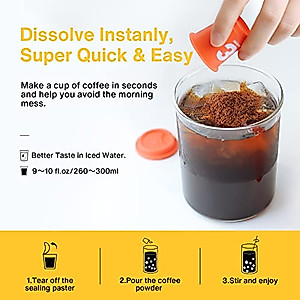 SATURNBIRD Instant Coffee Specialty Grade, Light/Medium/Dark Roast, Iced Coffee Cold Brew Packets, 100% Arabica Coffee Powder, 24 Single Serve for Camping Traveling Home Office (6 Flavors Mix)