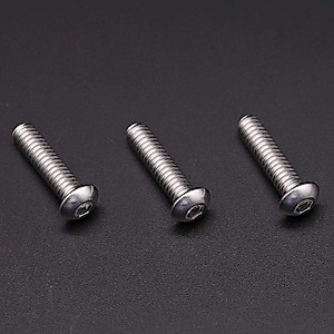 RoyceMart 5/16-18 x 5/8" (25 Pack) Hex Socket Button Head Cap Screws Bolts, Allen Socket Drive, 304 Stainless Steel 18-8, Bright Finish, Full Machine UNC Threads