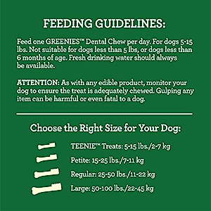 Greenies Aging Care TEENIE Natural Dental Care Dog Treats, 27 oz. Pack (96 Treats)