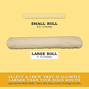 Better Belly Highly Digestible Rawhide Large Roll ChewS, 3 Count (Pack of 1)