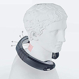 Figurele Hanging Neck Fan, Air Cooler USB Micro Portable 2 in 1 Air Cooler Mini Electric Air Conditioner Scarf Cooling Portable Hanging Neck Fan,Air Cooler, USB Hanging Neck Air Conditioner Black