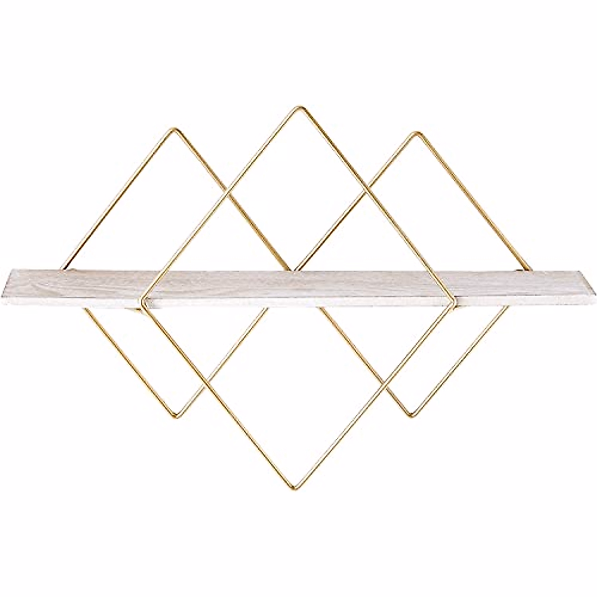 Admired By Nature Geometric Floating Wall Mounted, Wood Storage Shelf Handmade ABN5E126-NTRL