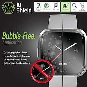 IQShield Screen Protector Compatible with Fitbit Versa 2 (6-Pack) Anti-Bubble Clear TPU Film