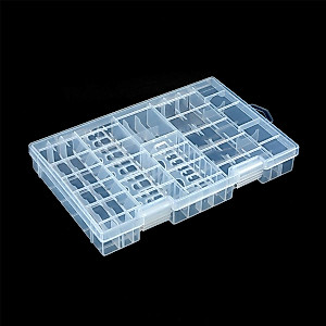 YXQ 47 Batteries Organizer Storage Case Box Holder Clear Plastic Container Portable- Holds 16 AAA+20 AA+ 2 9V+5 C+4 D Various Sizes and Tester