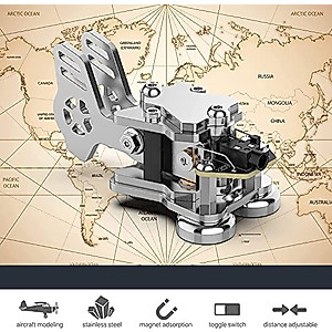 Putikeeg Mini Key Morse Radio HAM Send Telegram Double Paddle Morse Code Key with Stainless Steel Body Three Neodymium Magnets Base Silver