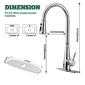 KPAIDA Touchless Kitchen Faucet with Pull Down Sprayer, Brushed Nickel Kitchen Sink Faucet with Deck Plate, Infrared Motion Sensor Smart Stainless Steel Single Handle High Arc Faucet for Kitchen Sink