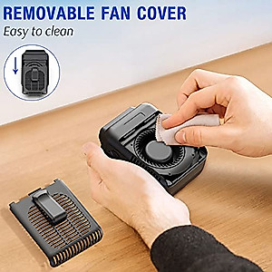 Koonie Portable Waist Fan, 5200RPM Strong Airflow 23H Working Time Hands-free Necklace Fan, Battery Powered 3-Speed Personal Fan 8000mAh for T-shirts, Jacket, Clothes, Fishing, Gardening, Climbing