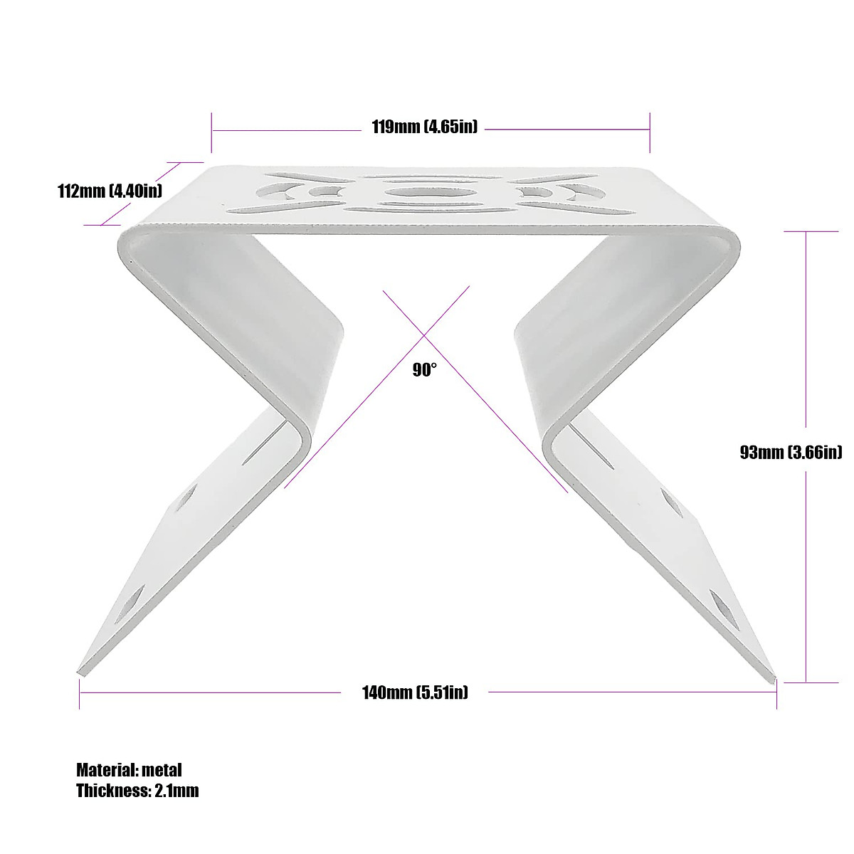 Medium Size External Corner Wall Mount Iron Plate Vertical Bracket for PTZ CCTV Surveillance Camera Metal Holder White
