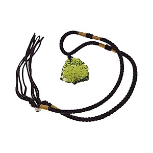Moldavite Crystal Necklace for Men Women, Handmade Irregular Stone Pendant Crystal Energy Stone