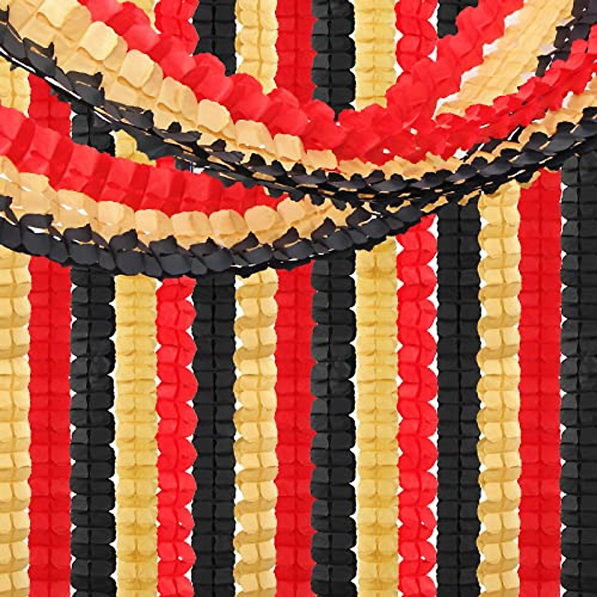 Red-Black Gold Party-Decorations Streamers Garland - 12pcs Casino-Theme Graduation 2023 4-Leaf Clover Paper Streamer,Game Night Wedding Birthday Baby Bridal Shower Banners Decor Ouruola