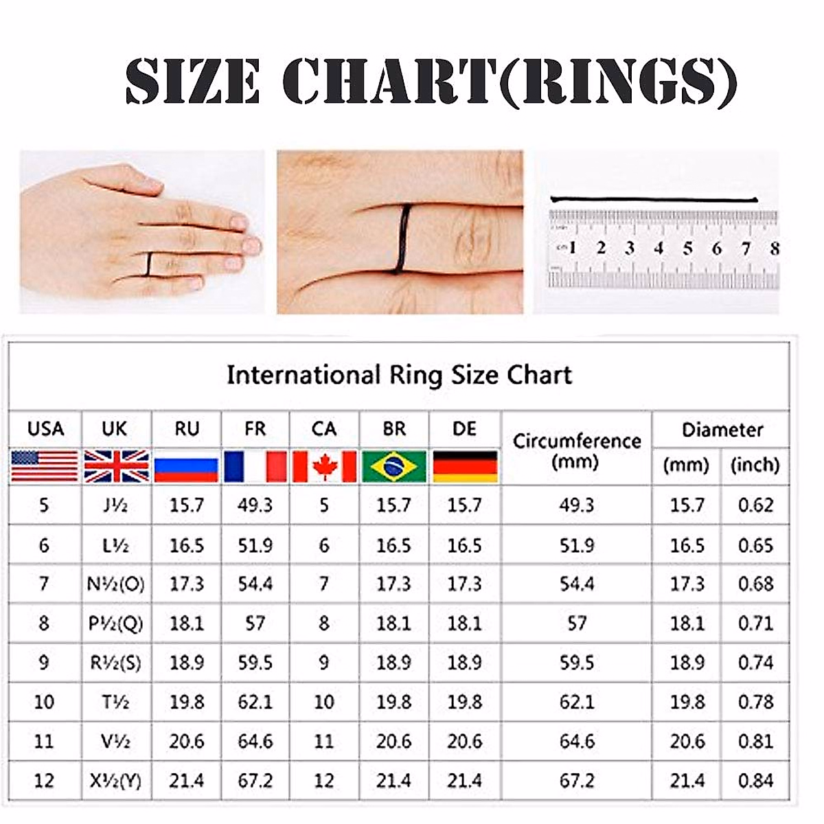 JAJAFOOK Jewelry 8mm Black Stainless Steel Christian Christ Jesus Cross Letter for Unisex Ring