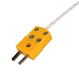 2M K Type Mini-Connector Yellow Or Orange Thermocouple Temperature Probe Sensor Measure Range -50~700°C (Pack of 5)