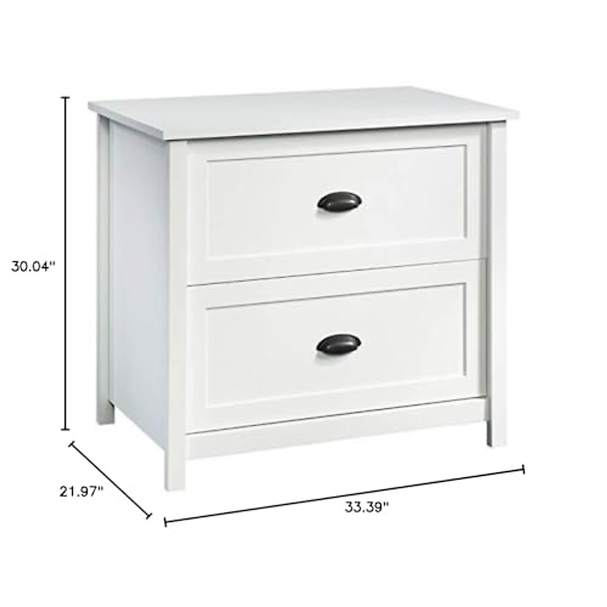 Pemberly Row Engineered Wood 2-Drawer Lateral File Cabinet in Soft White