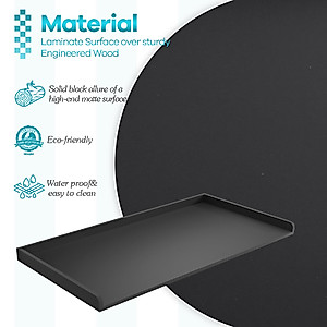 Kaboon Washer Dryer Countertop Only, Melamine Countertop with Edge Rails - 27.5" Depth x 54" Width Laundry Room Organization, Black