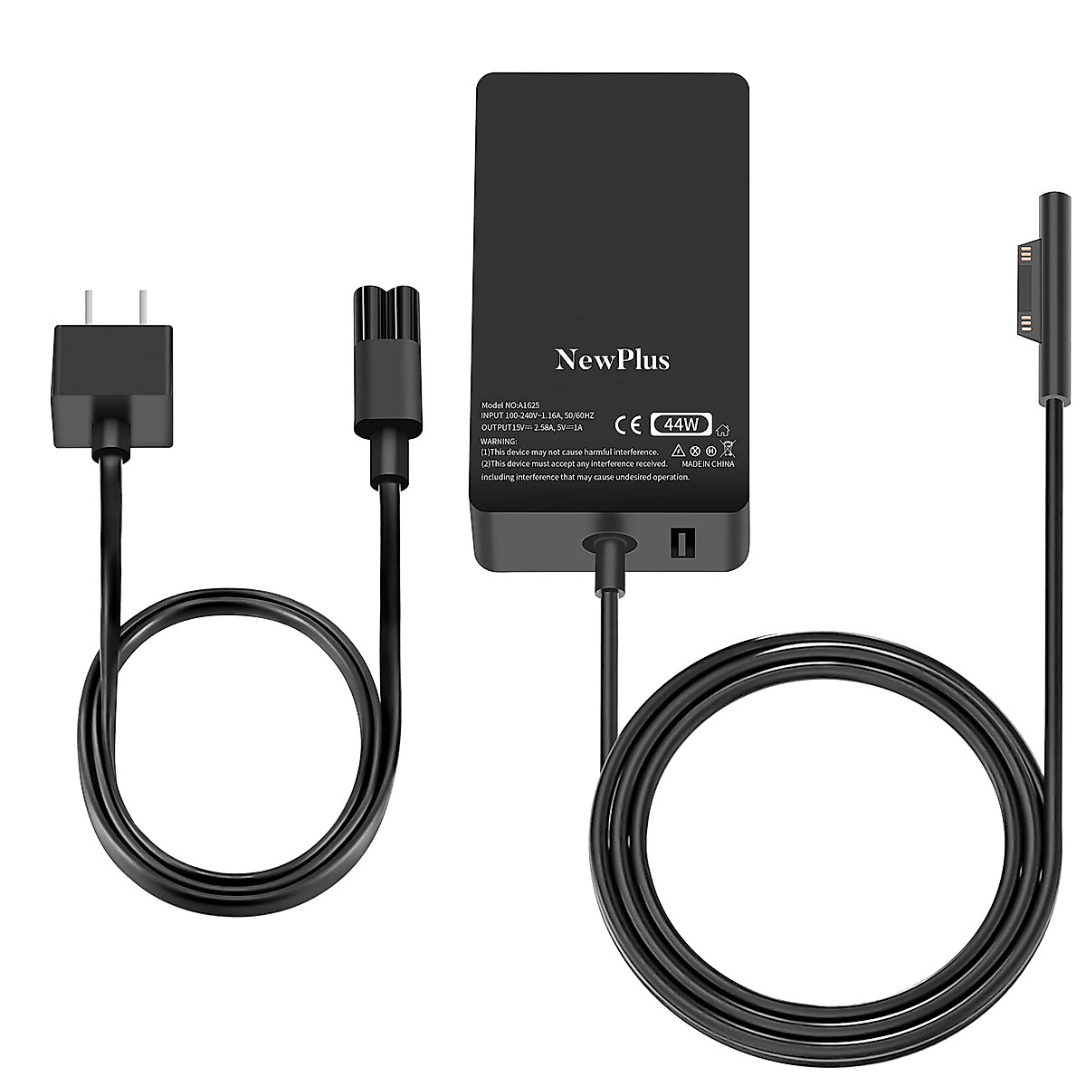 NewPlus Surface Pro Charger, New Surface Pro Charger, 44W 15V 2.58A, Compatible for Microsoft Surface Pro 3, Pro 4, Pro 5, Pro 6, Surface Laptop 1/2, Surface Book & Surface Go,with 5V 1A USB