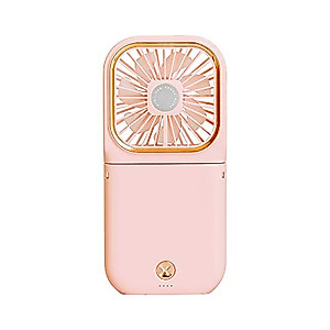 New 2021 Upgrade Handheld Fan Small Personal Fan with 3 Speeds Neck Rechargeable Portable Fan Powerful Mini USB Outdoor Fan Quiet Small Desk Fan Free Angle Good for Travel Home Office School - Pink