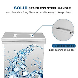 ETE ETMATE Outdoor Drop in Ice Chest W14'' D12'' H20'' Ice Chest Built-in Stainless Steel ice Bucket with Removable lid
