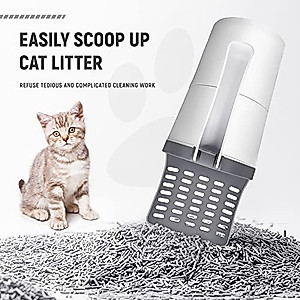 DVDGSC Cat Litter Scoop Integrated: Cat Poop Scooper with 150 Refill Bag - Kitty Litter Shovel with Litter Box with Holder - Cats Litter Scooper with Waste Container