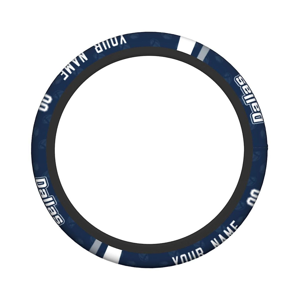 Gisvs Dallas Custom Football Car Steering Wheel Covers,Personalized Name Number Anti Slip and Sweat Absorption Anti-Slip Car Accessories for Most Vehicle Sedan, Truck, SUV, Trailer