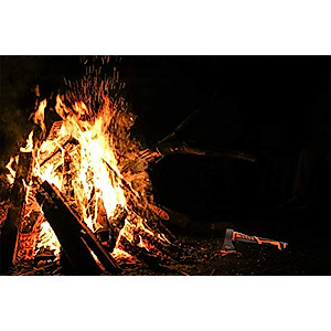 Chopping Axe, 15” Camping Outdoor Hatchet for Wood Splitting and Kindling, Forged Carbon Steel Heat Treated Hand Maul Tool