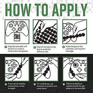 Dragon Grips Universal Controller Grips, 18 Pcs Black Textured Non-Slip Rubber for Xbox, PS4 & PS5 Controller Grip Tape, Perfectly Fit to Any Handles, Sweat Resistant to Enhance Gaming Control, 1 Pack