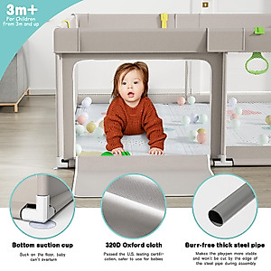 UANLAUO Baby Playpen with Mat, 59x71inch Playpen for Babies and Toddlers, Large Baby Playpen,Kids Play Pen,Baby Fence,Big Playpen for Infants with Gate,Playard for Baby