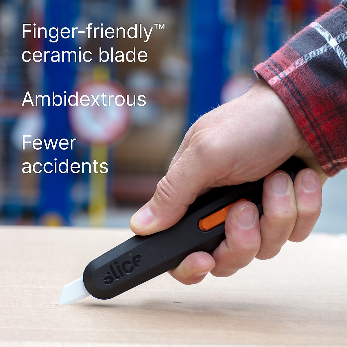 Slice 10550 5 Position Manual Locking Blade Safe Ceramic Blade Utility Knife (1 Pack), Orange