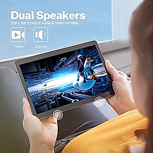 LBEC 8.1in Tablet, HD Tablet Silver Grey 5G WiFi 100 to 240V 1920x1200 for Study for Work (US Plug)