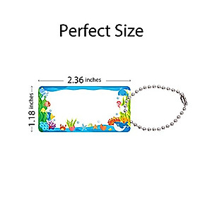 Child ID Bag Tags, Write-On Kids Name Tags for Backpack, Lunchbox & Diaper Bag, Great for Preschool & Daycare, Pack of 6 (Blue Ocean)