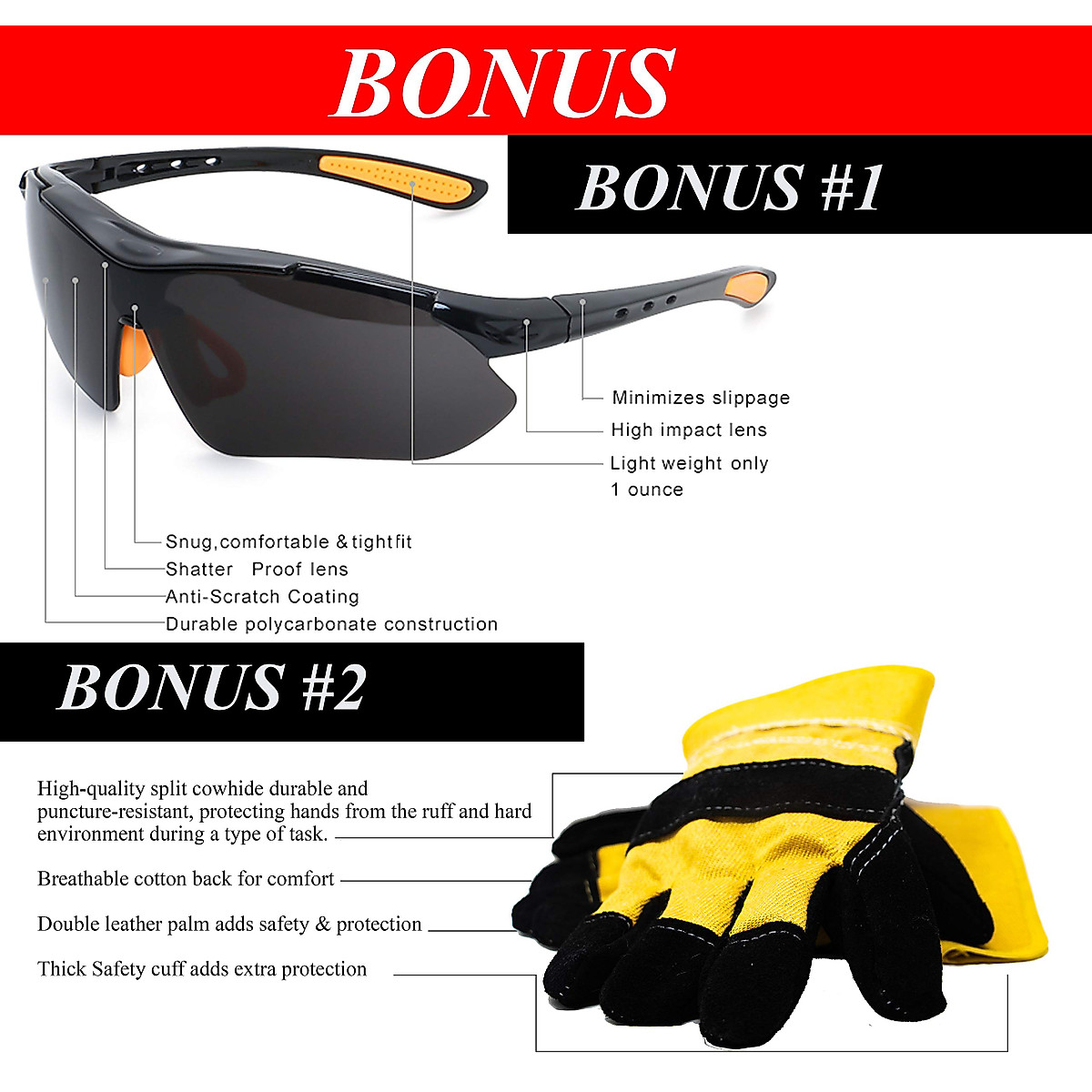 Knee Pads For Men Work Heavy Duty Pad Design For Construction Tiling Gardening Flooring install Extra Gel and Cushion Support Long Kneeling Anti-Slip Stretchable Thigh Straps Bonus:Safety Glasses & Gloves