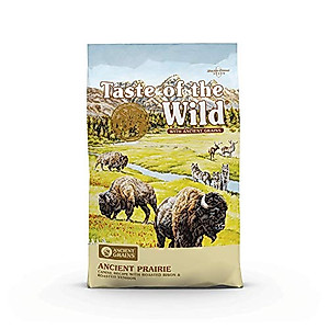 Taste of the Wild with Ancient Grains, Ancient Prairie Canine Recipe with Roasted Bison and Venison Dry Dog Food, Made with High Protein from Real Meat and Guaranteed Nutrients and Probiotics 5lb