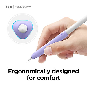 elago Pencil Grip 2 Pack Holder Sleeve Compatible with Apple Pencil (1st & 2nd Generation) and Apple Pencil (USB-C) [Lovely Pink & Lavender]