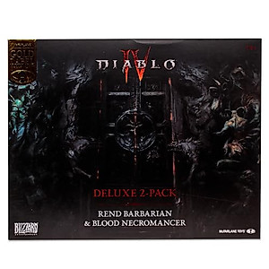McFarlane Toys - Diablo IV Rend Barbarian and Blood Necromancer 2pk Gold Label 1:12 Scale Posed Figures, Gold Label, Amazon Exclusive