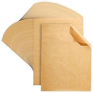 Juvale 200-Pack Precut Parchment Paper Sheets 12 x 16 inches, Unbleached Brown Nonstick Liners for Half Sheet Pan for Baking, Cooking, Grilling, Air Fryer, Steaming, and Wrapping Food, Heavy Duty