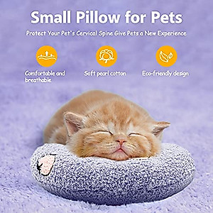 ucho Pillow for Cats, Ultra Soft Fluffy Pet Calming Toy Half Donut Cuddler, U-Shaped Pillow for Pet Cervical Protection Sleeping Improve- Purple