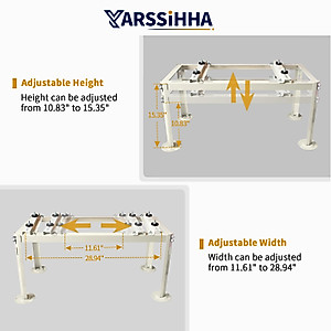 Yarssihha Mini Split Ground Stand for 9000-36000 BTU Ductless Air Conditioners Heat Pumps, Heavy Duty Adjustable Mini Split Stand Condenser Stand, Max Load: 440LBS