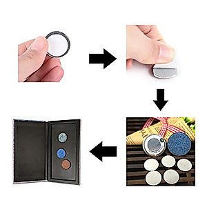 TUOKING 50pcs Round Metal Stickers for Non-Magnetic Eyeshadow Pan Use with Magnetic Makeup Palette (Diameter 2.5cm)