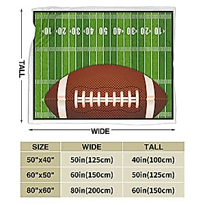 Football Blankets and Throws 50"X40" Soft Flannel Sports Blankets for Mens Boys Plush Cozy Throws for Bed Sofa Gifts