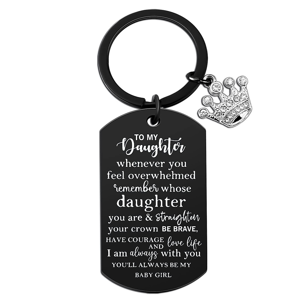 Daughter Gift From Mom Dad To My Badass Daughter Keychain Valentines Day Gifts for Daughters Birthday Gift For Step Daughter Her From Mother Father Mothers Day Gift