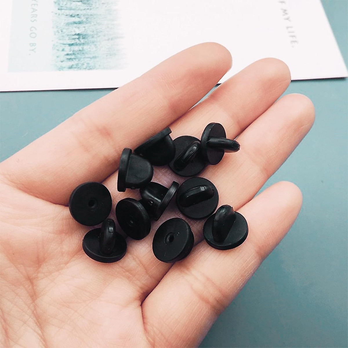 Rubber Pin Backs, 100PCS Lapel Pin Backs, Pin Safety Backs for Brooch Tie Hat Badge Insignia, Black