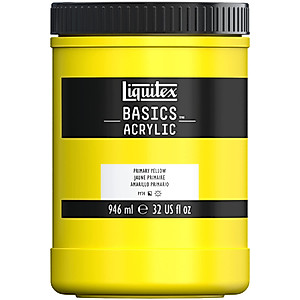 Liquitex BASICS Acrylic Paint, 946ml (32-oz) Jar, Primary Yellow